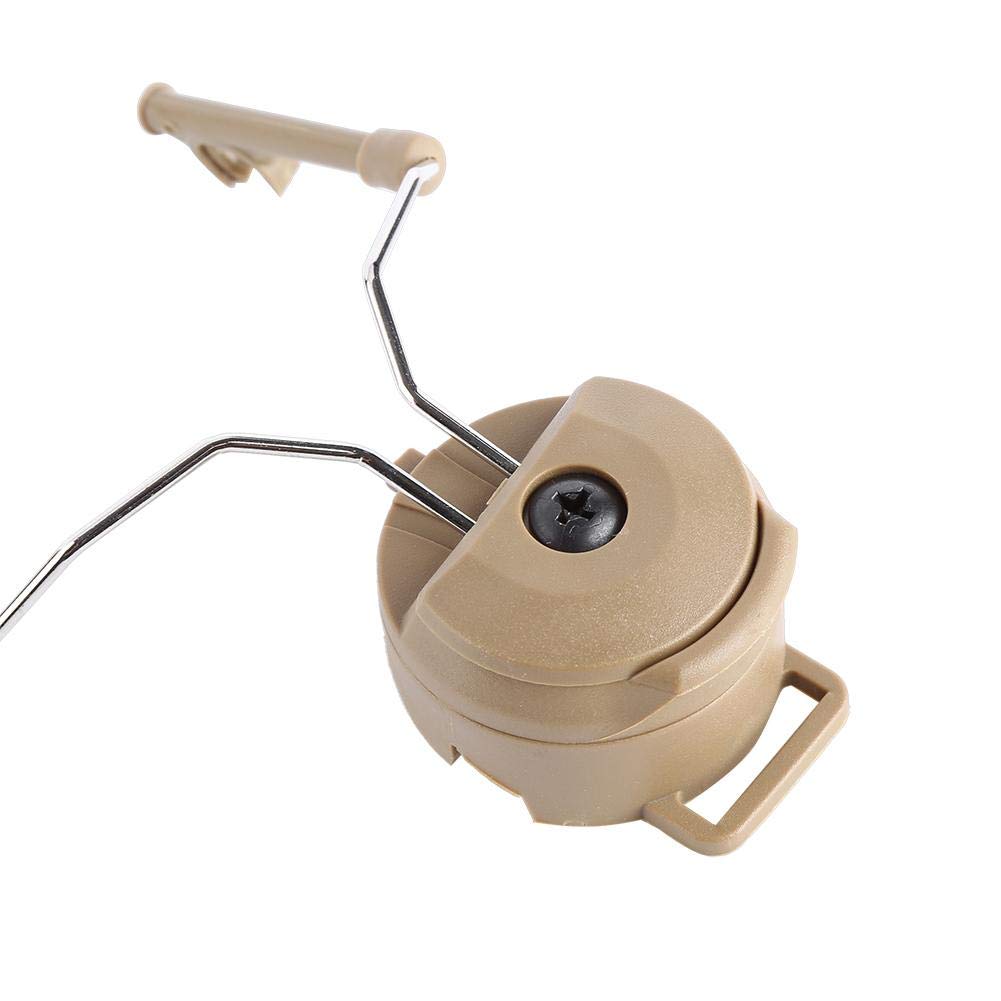 Suspension Headset Support , Plastic+Steel Rail Headset Support Adapter(2pcs) (Tan) for peltor comtac peltor comtac xpi headset airsoft headset arc rail adapter arc rail gloglow ear pro helmet mount p