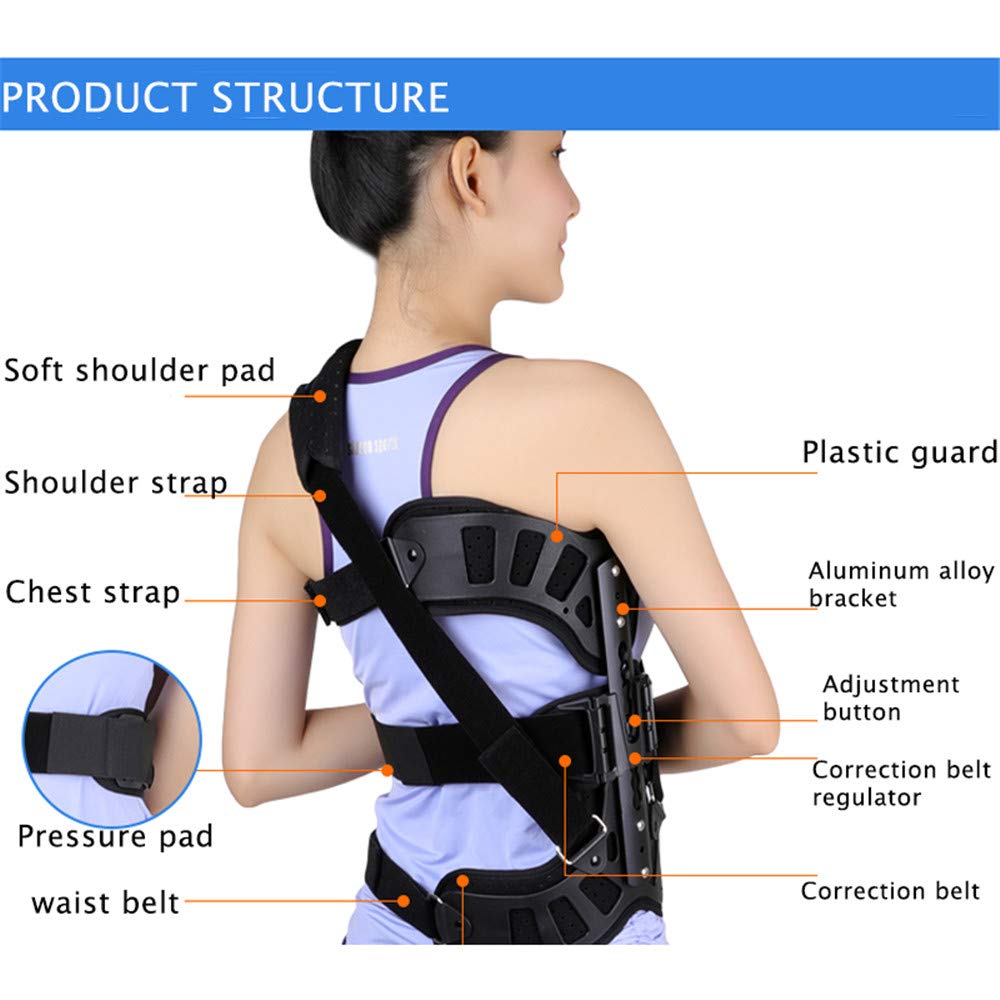 Scoliosis Posture Corrector Adjustable Spinal Auxiliary Orthosis for Back Postoperative Recovery Men and Women Adults