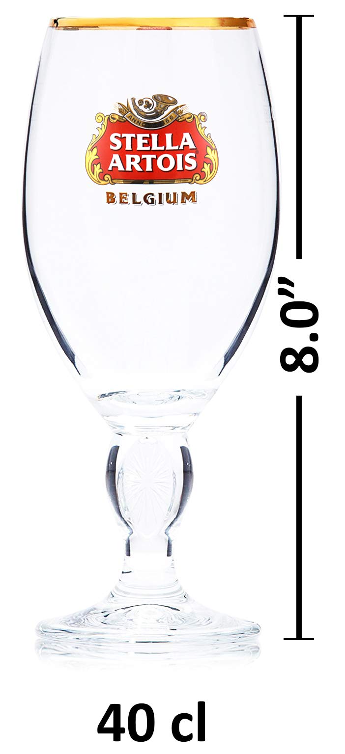 Tanwater Stella Artois - Juego de 3 vasos de cerveza (tamaño grande, 40 cl)