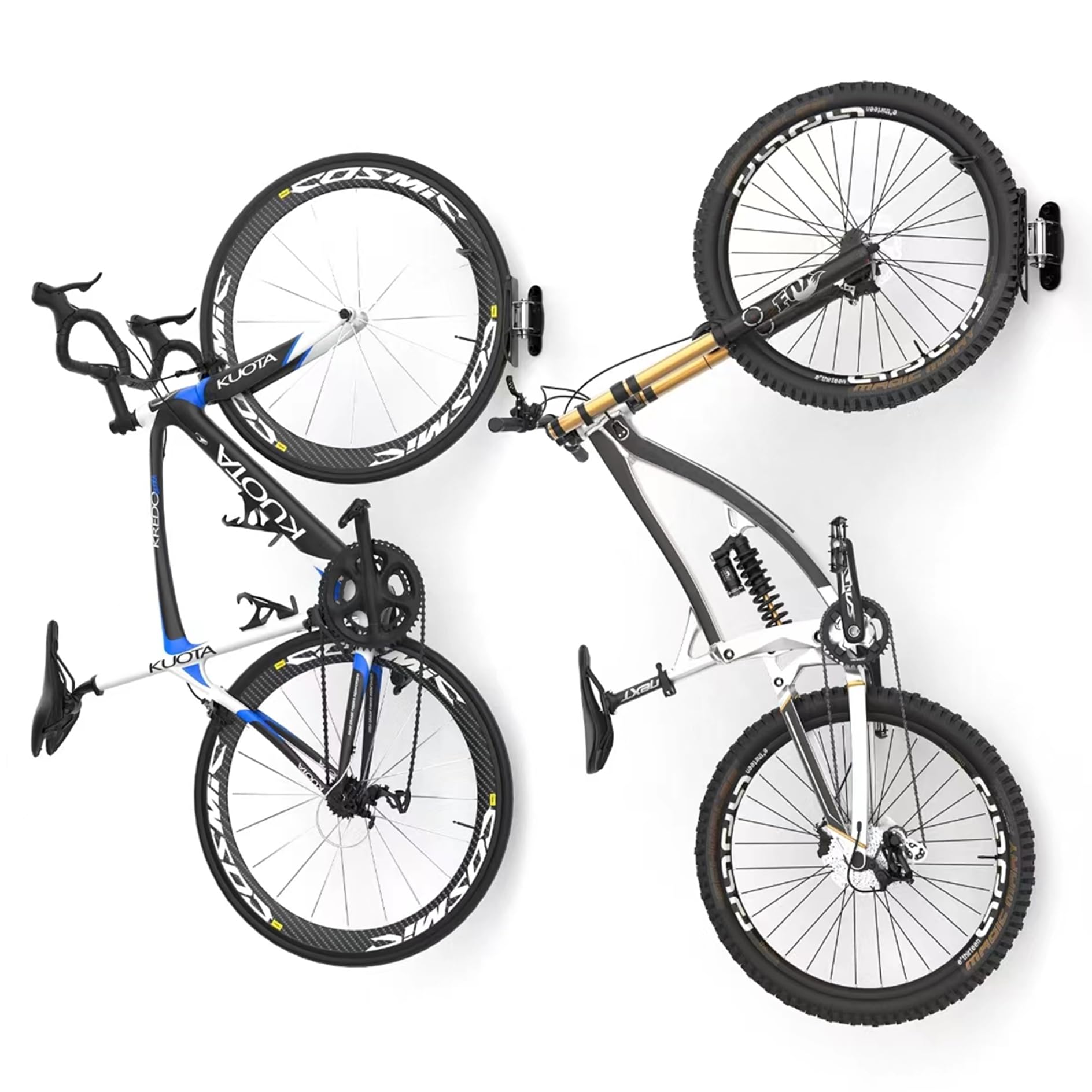 TORACK 2-Pack Swivel Bike Wall Hangers, Wall Mount Bike Hooks for Garage Vertical Space Saving Bike Wall Rack Garage Home Bike Storage