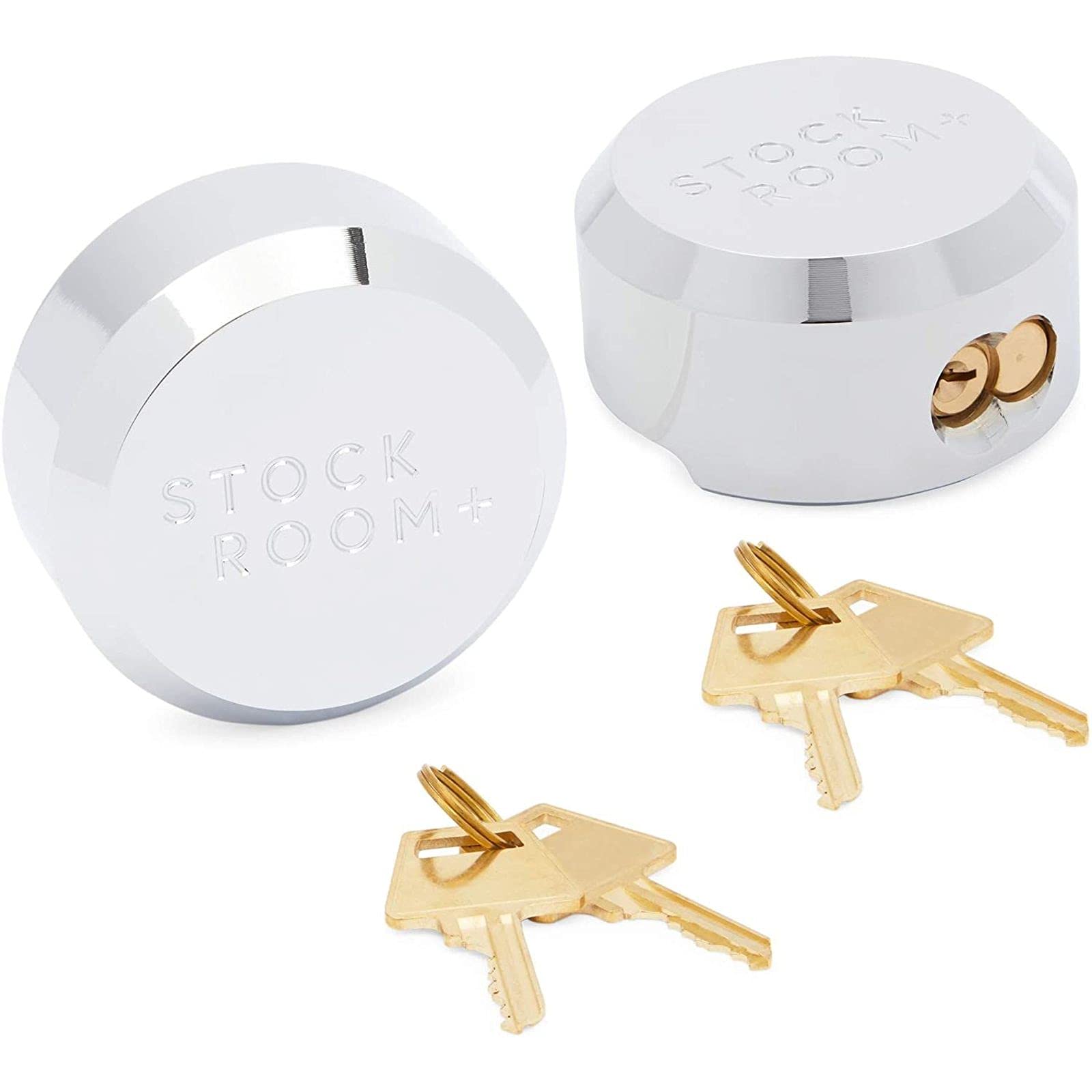 Stockroom Plus Trailer Door Locks, Bolt Cutter Resistant Security Lock (Steel, 2.87 in, 2 Pack, Different Keys)