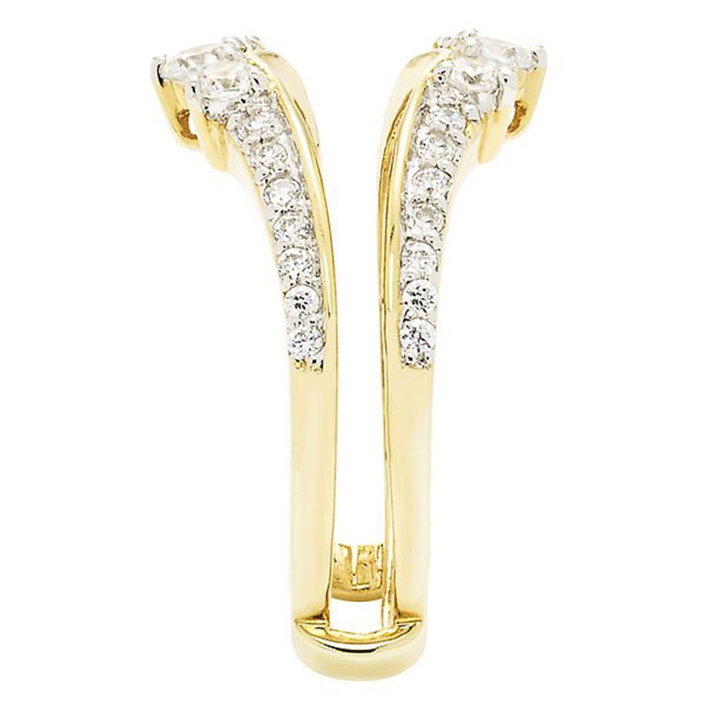 Star Retail 14K Yellow Gold Plated 5/8ct Brilliant Cut Simulated Diamonds Solitaire Enhancer Ring Guard Wrap 5.5