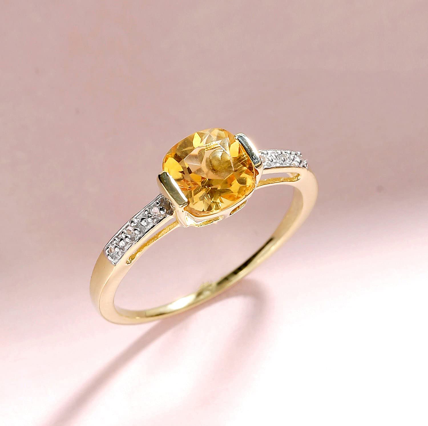 YoTreasure 1.82 Ct. Rhodolite Garnet Promise Ring 10kt Yellow Gold Gemstone Jewelry