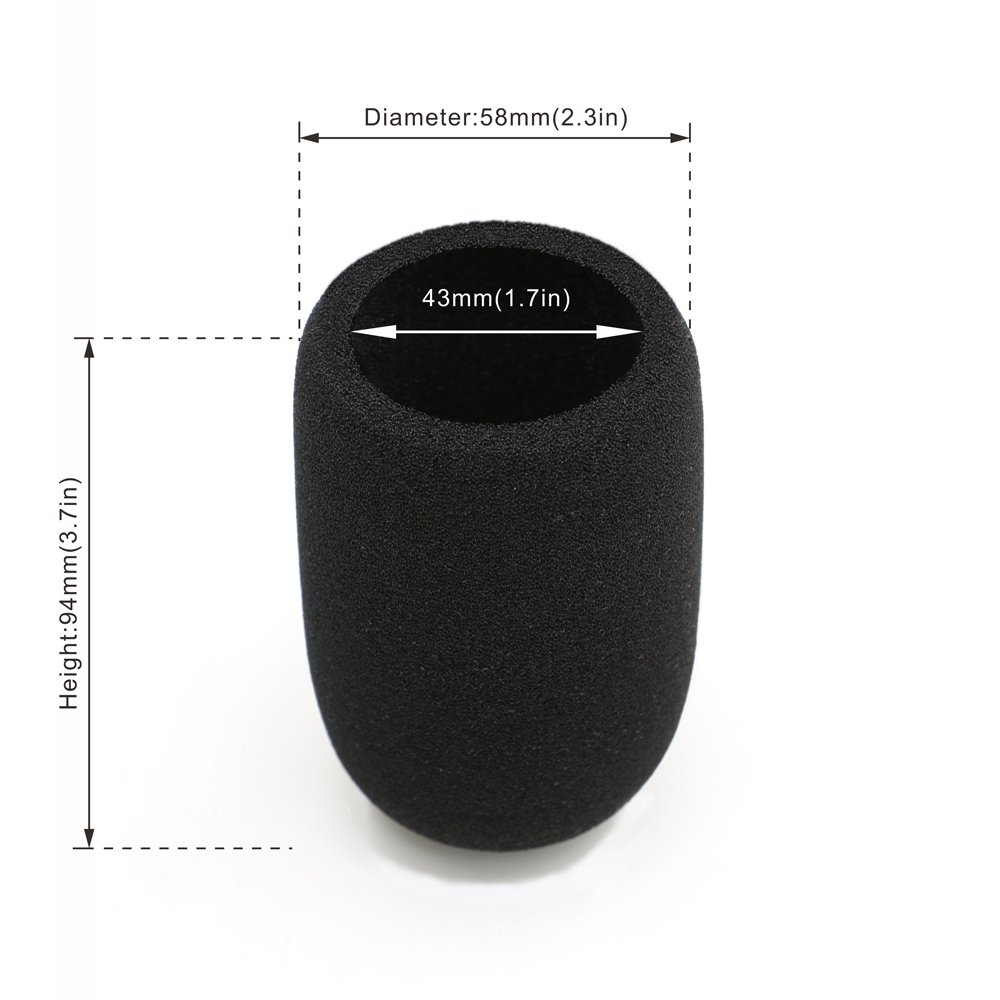 YOUSHARES Audio-Technica AT2020 Pop Filter - 2 PCS AT2020 Microphone Windscreen for Audio Technica AT2020 and AT-2035 AT-2050 ATR2500 ATR2500X AT-4040 Microphones (Black)