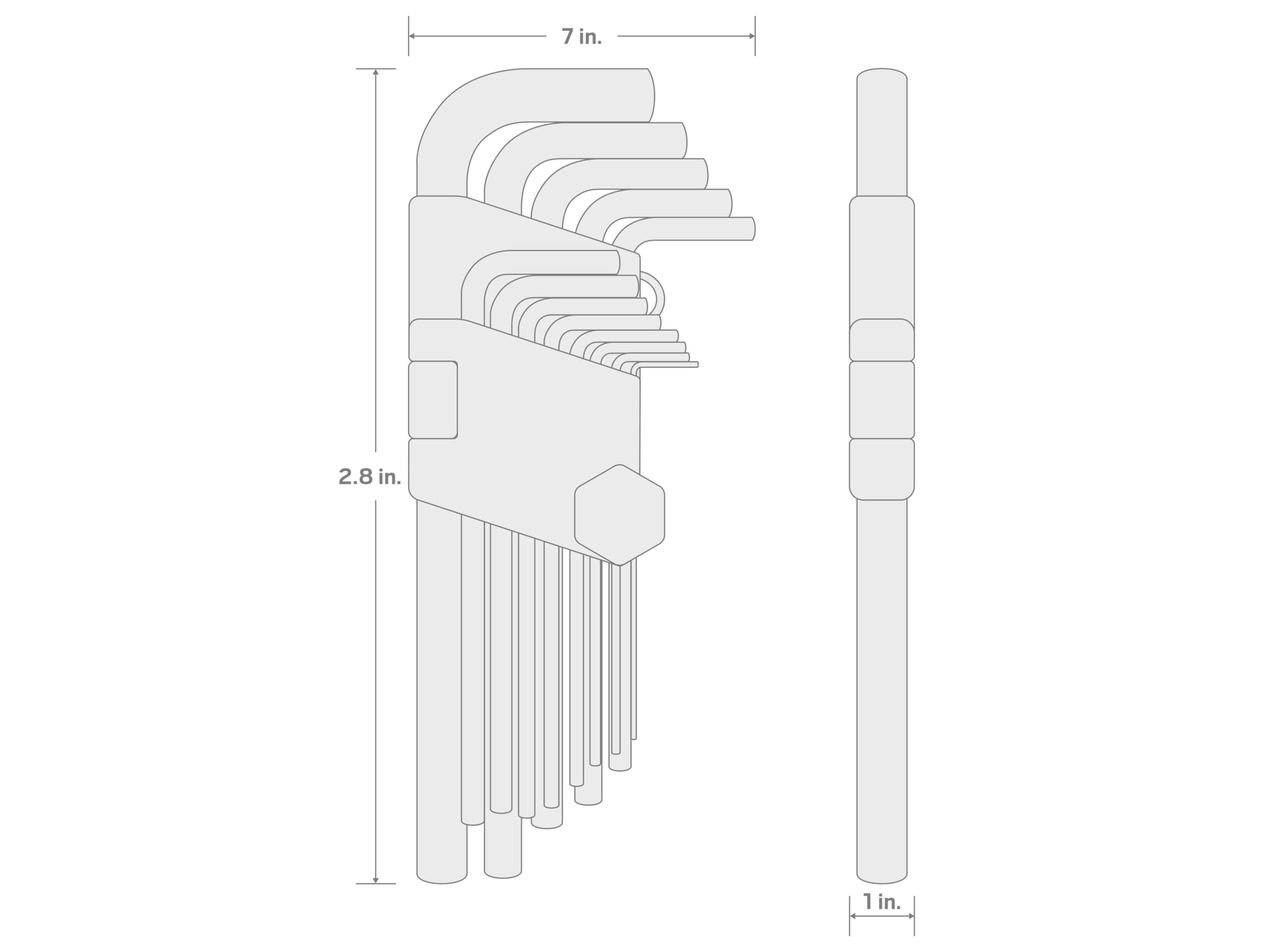 TEKTON Hex Key Wrench Set, 13-Piece (3/64-3/8 in.) | 25232