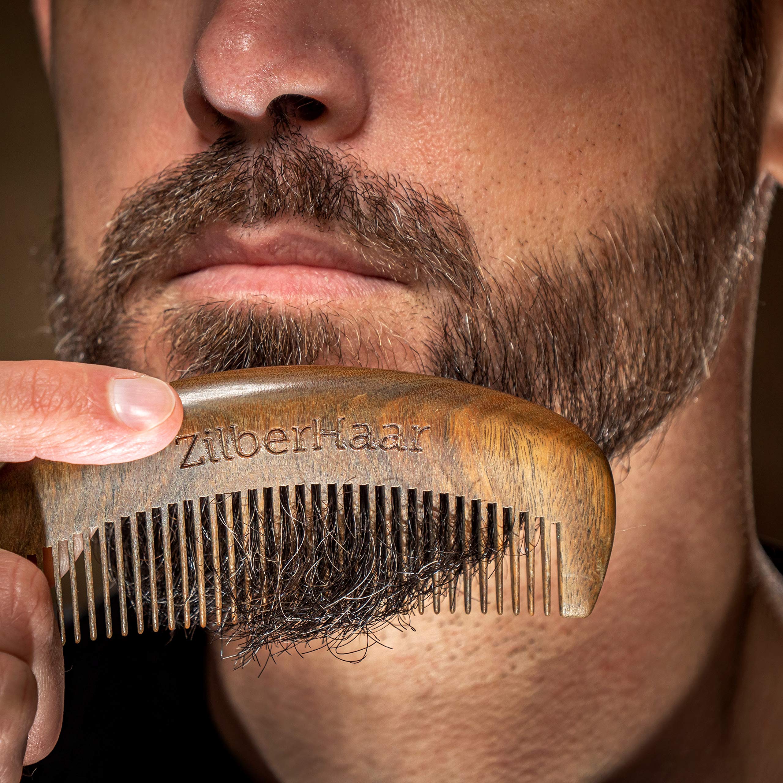 ZilberHaar Beard Comb β 100% Sandalwood β Essential Beard Care Accessory for Men β Hand Made