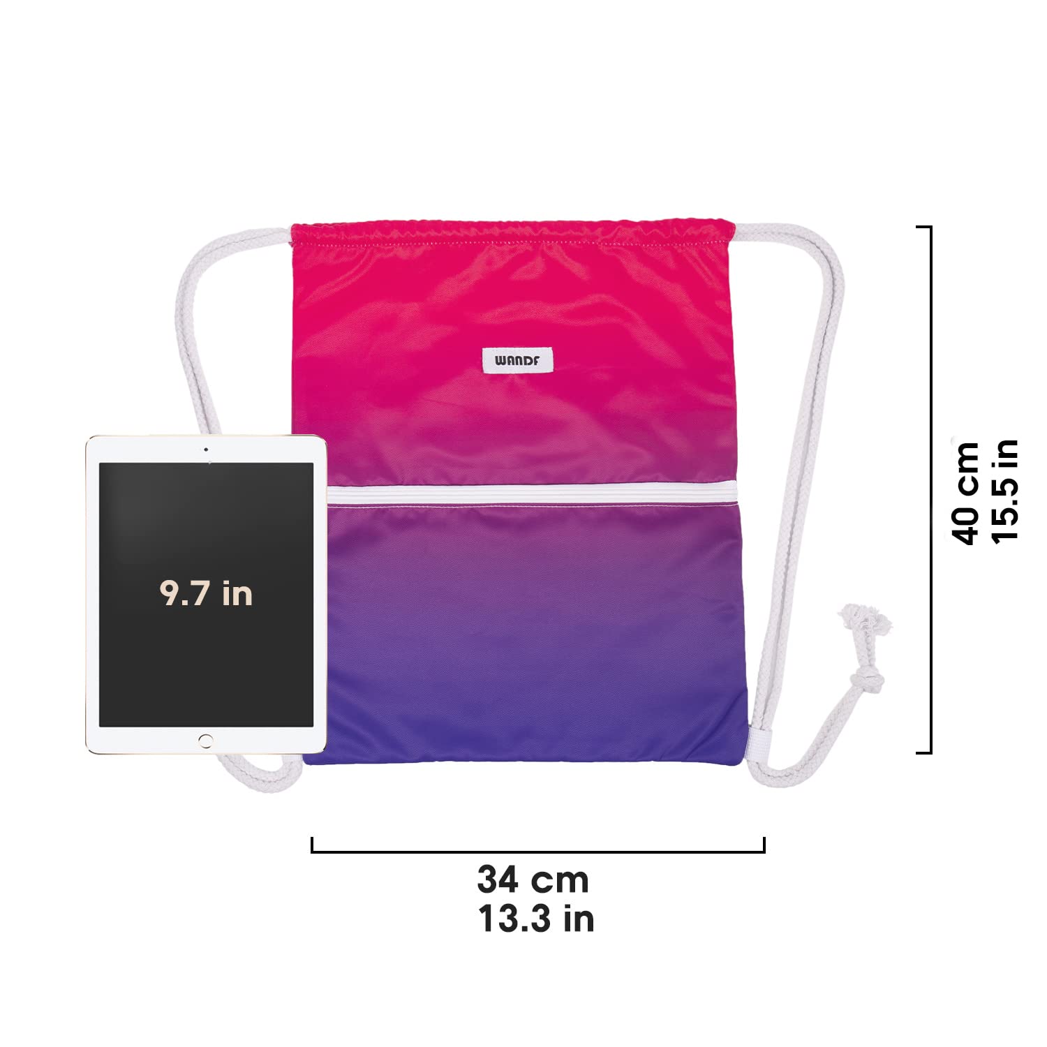 WANDF Drawstring Backpack String Bag Sackpack Cinch Water Resistant Nylon for Gym Shopping Sport Yoga (Red)