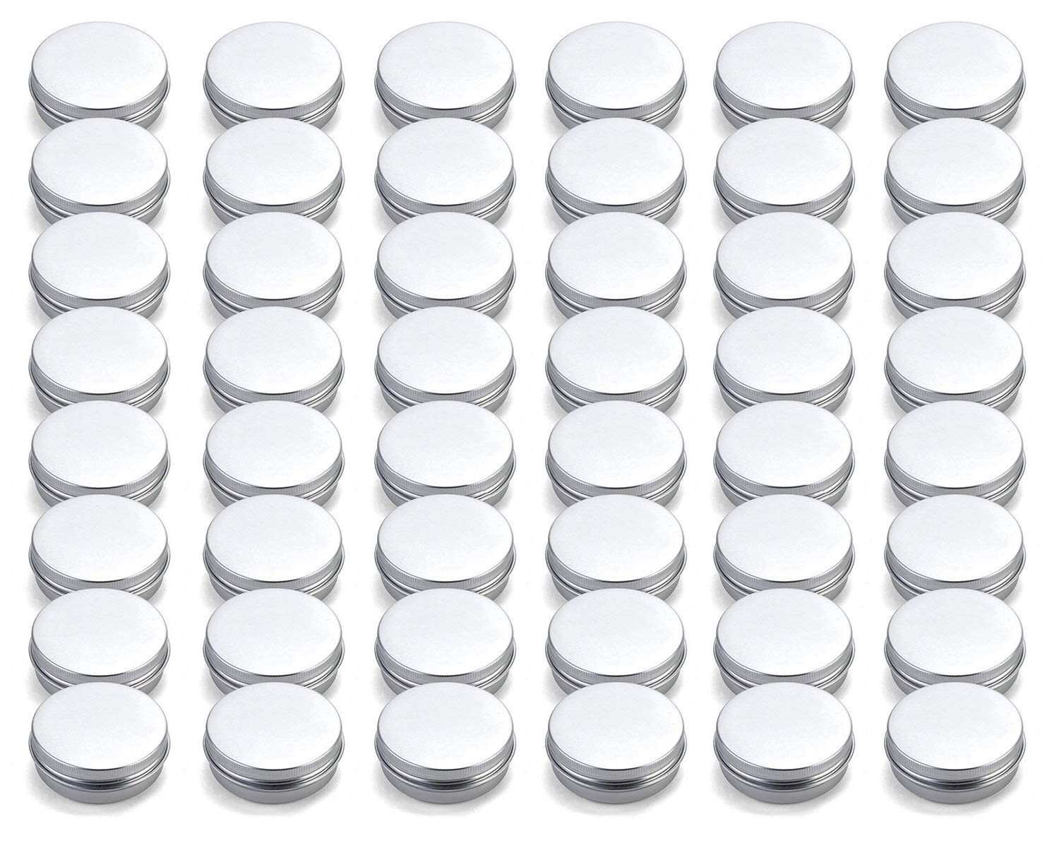 Tosnail 48 Pack 2 oz. Aluminum Round Lip Balm Tin Containers with Screw Thread Lid - Great for Spices, Candies, Tea or Gift Giving