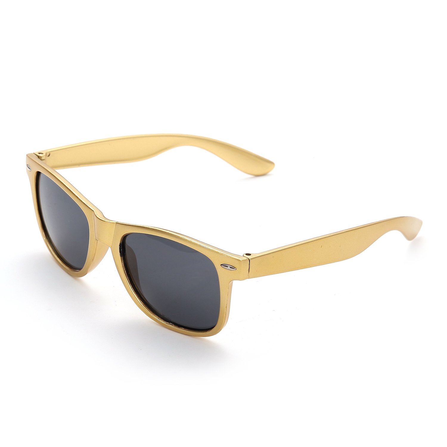 JYZOBJHB 12 Pcs Wholesale Neon Color Party Sunglasses 80’s Retro Sunglass Bulk For Kids Adults 100% UV Protection (12 gold)