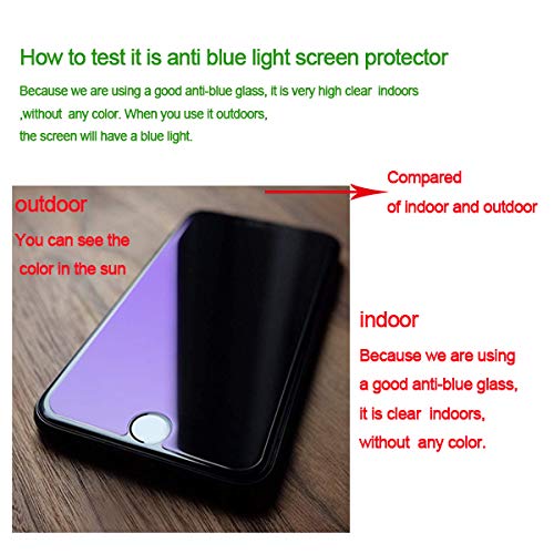 Screen Protector iPhone 8 7 6S 6, Anti Blue Light Screen Protector [ Eye Protect ] [ Touch Screen Accuracy ] [Bubble Free] Tempered Glass for iPhone 8/7 /6s/ 6 [3 Pcs]