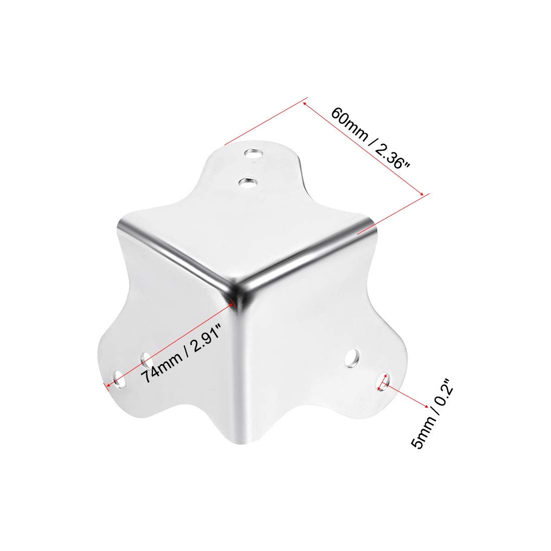 uxcell Metal Box Corner Protectors Wooden Box Edge Guard Protector 60 X 60 X 60mm 4pcs