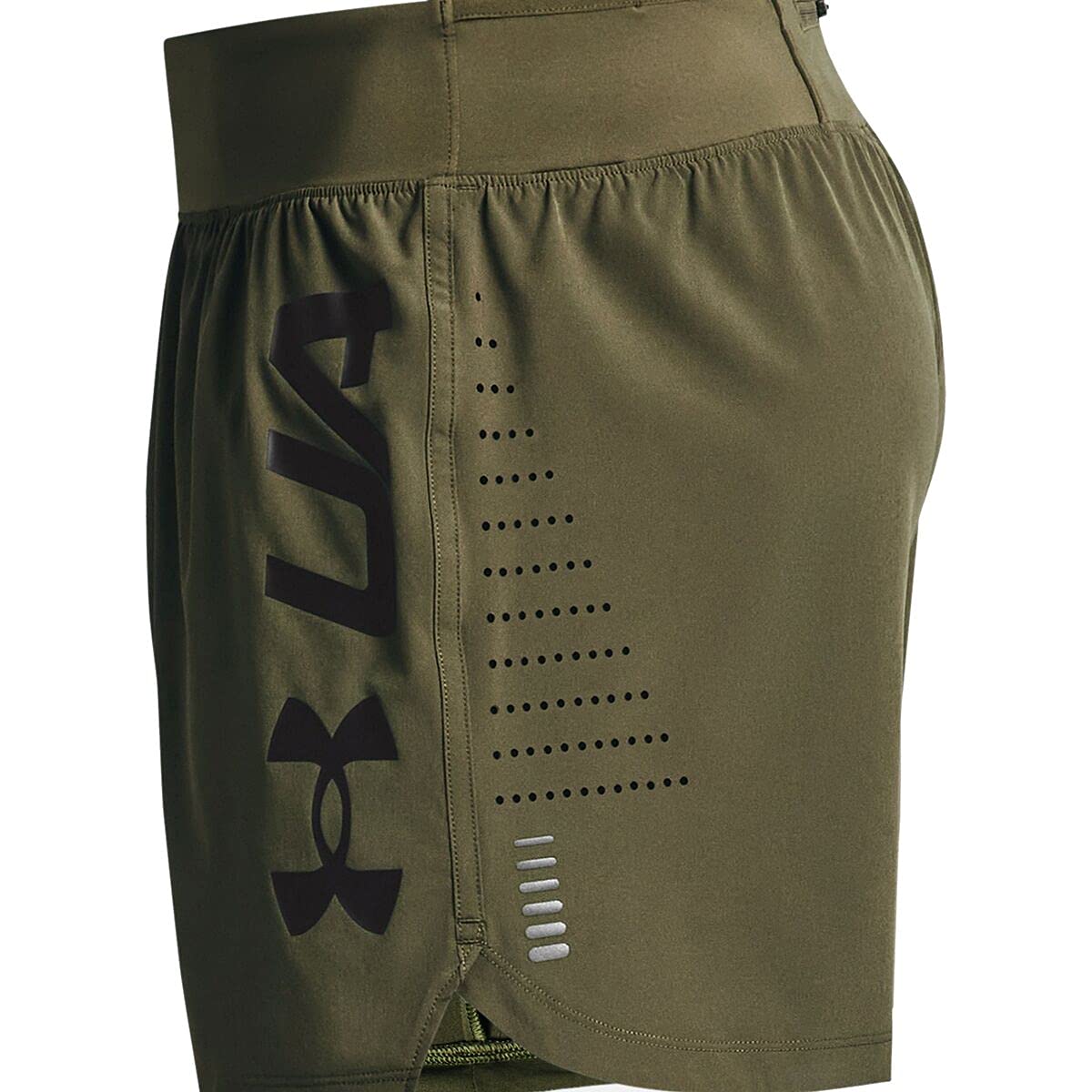 Under Armour Men's Speedpocket 5-Inch Shorts, Marine Od Green (390)/Reflective, XX-Large