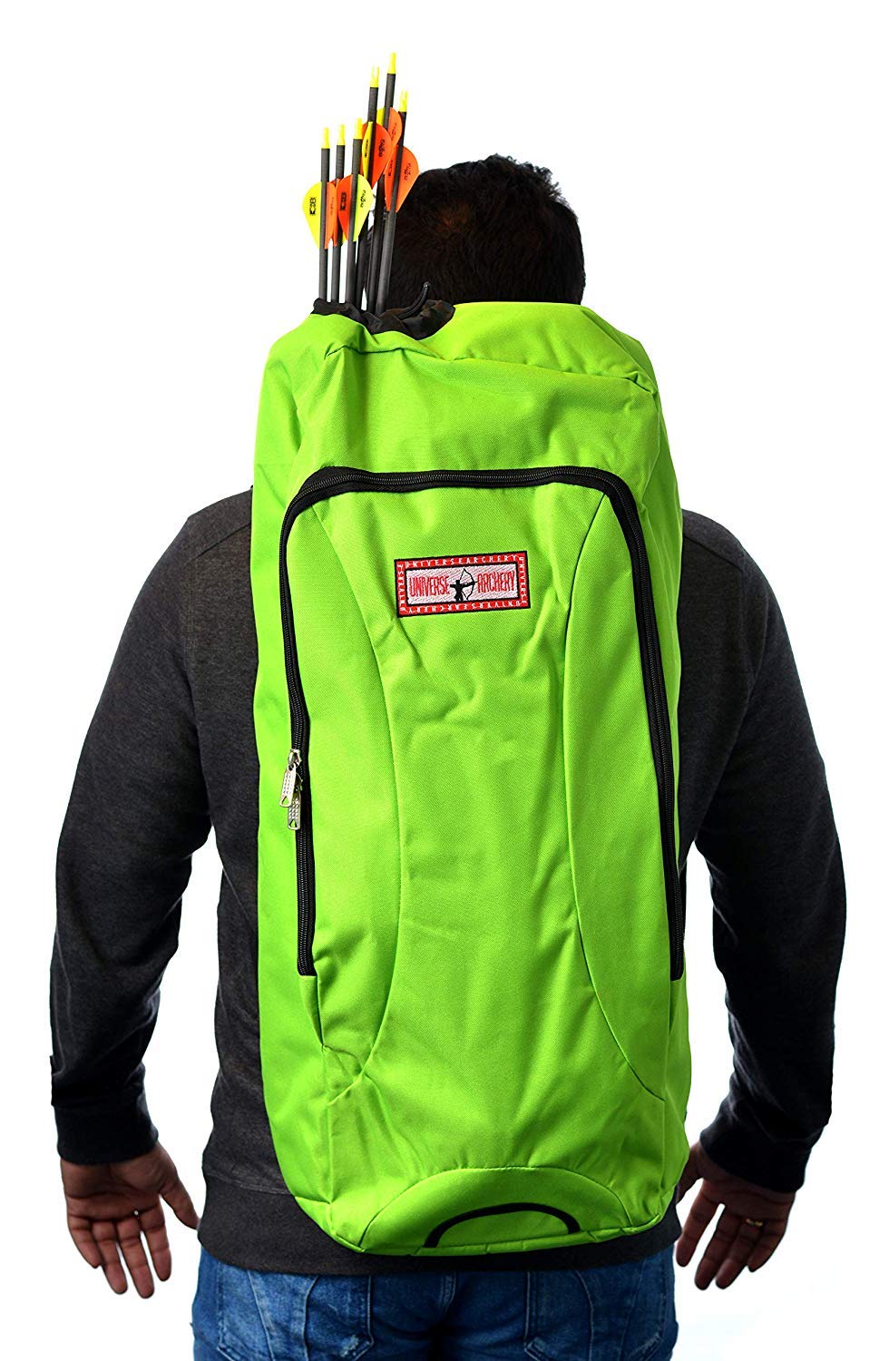 UNIVERSE ARCHERY Takedown Recurve Bow Case with Arrow Tube | Hunting Multi Pockets PVC Cordura Backpack | Shoulder Bag with Adjustable Straps For Archery Waterproof Pocket (68CM X 25 CM) (Green)