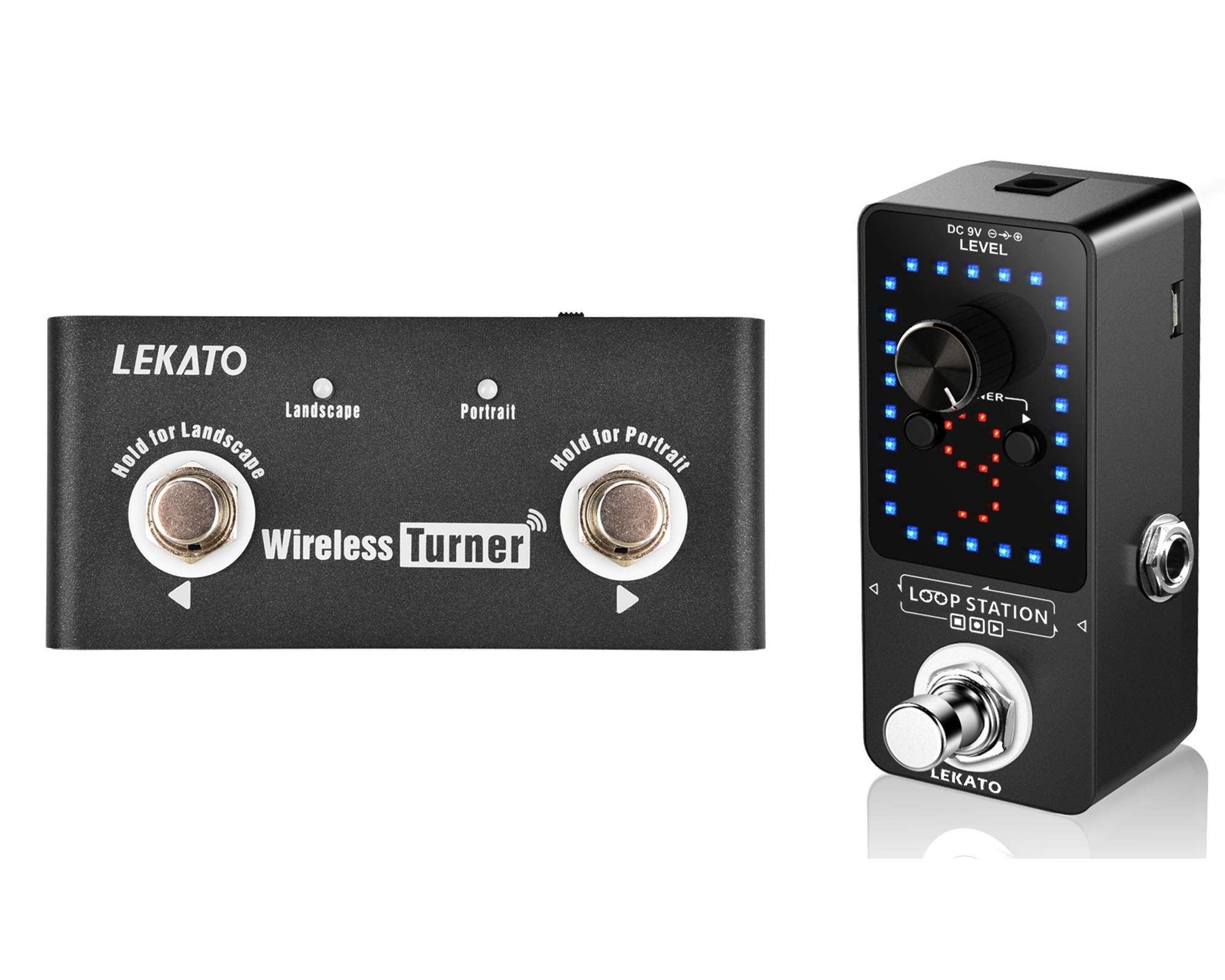 LEKATO Guitar Effect Pedal with External Pedal for Guitar Looper Pedal Tuner Switching, Function Loop Station Loops 9 Loops 40 minutes Record Time, Perfect Collection for Electric Guitar Bass