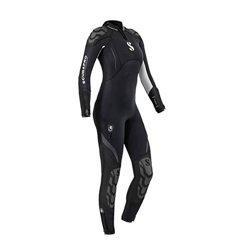 SCUBAPRO Everflex Steamer 7/5 mm Women's Diving Wetsuit (Black/White, Large Short)