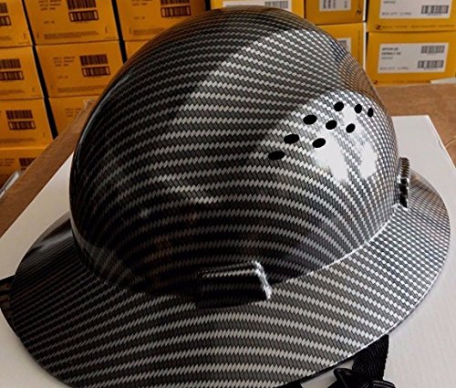true-Safety Helmet Modern Black/Silver Fiberglass Hard Hat with Cool Air Flow System