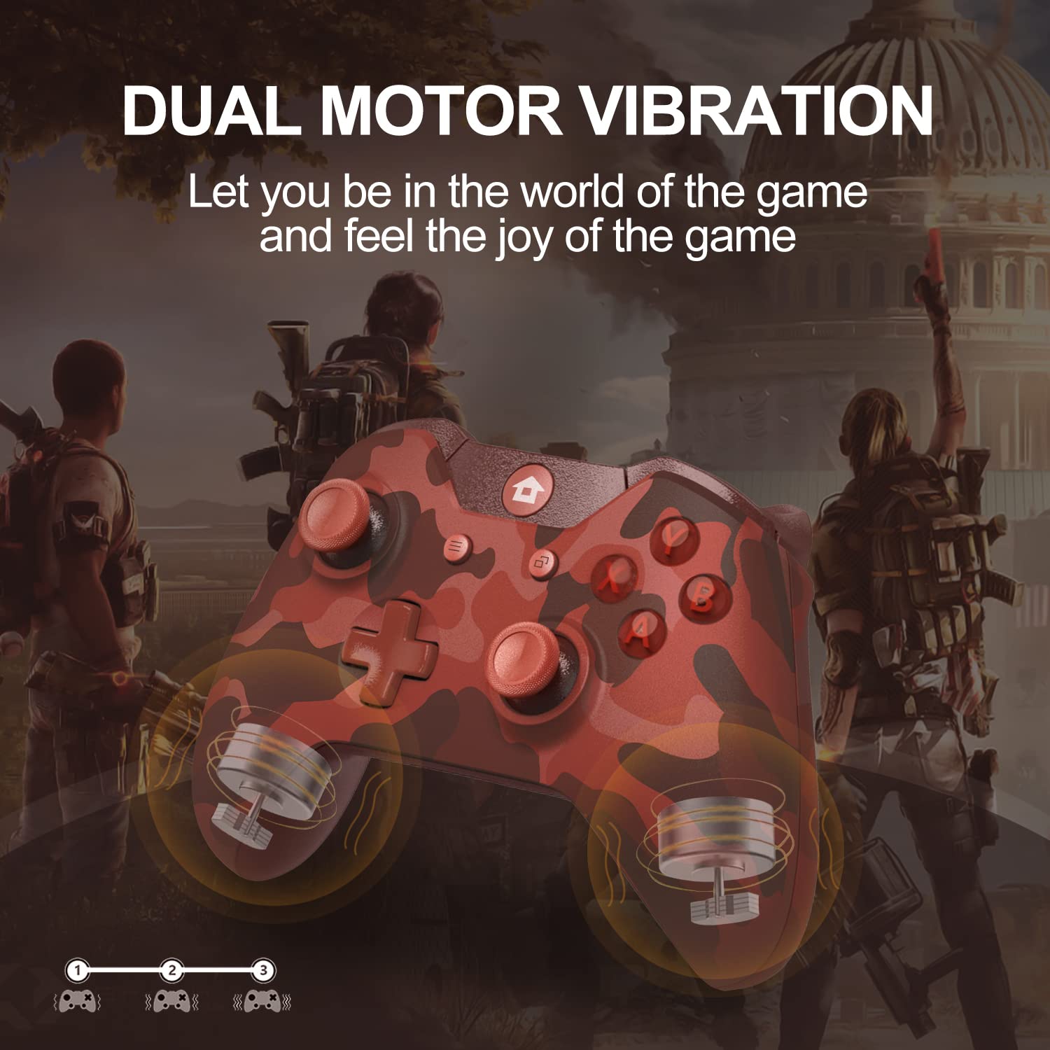 usergaing for Xbox One Controller, Wireless Controller for Xbox One,Xbox Series X&S,Xbox One X&S,Window PC,Xbox Elite with 3.5mm Headphone Jack-Camo Red