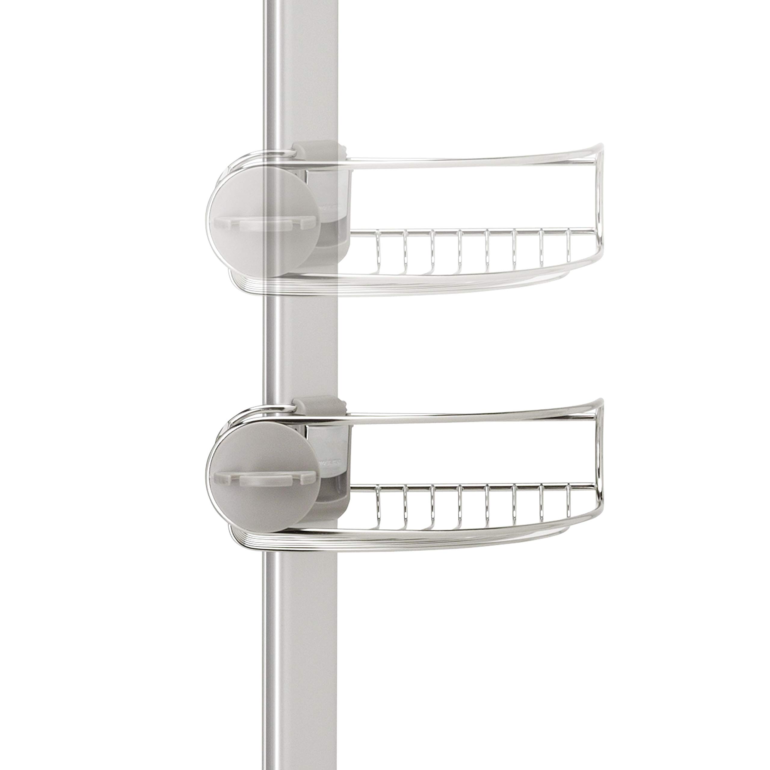 simplehuman 9' Tension Pole Shower Caddy, Stainless Steel and Anodized Aluminum