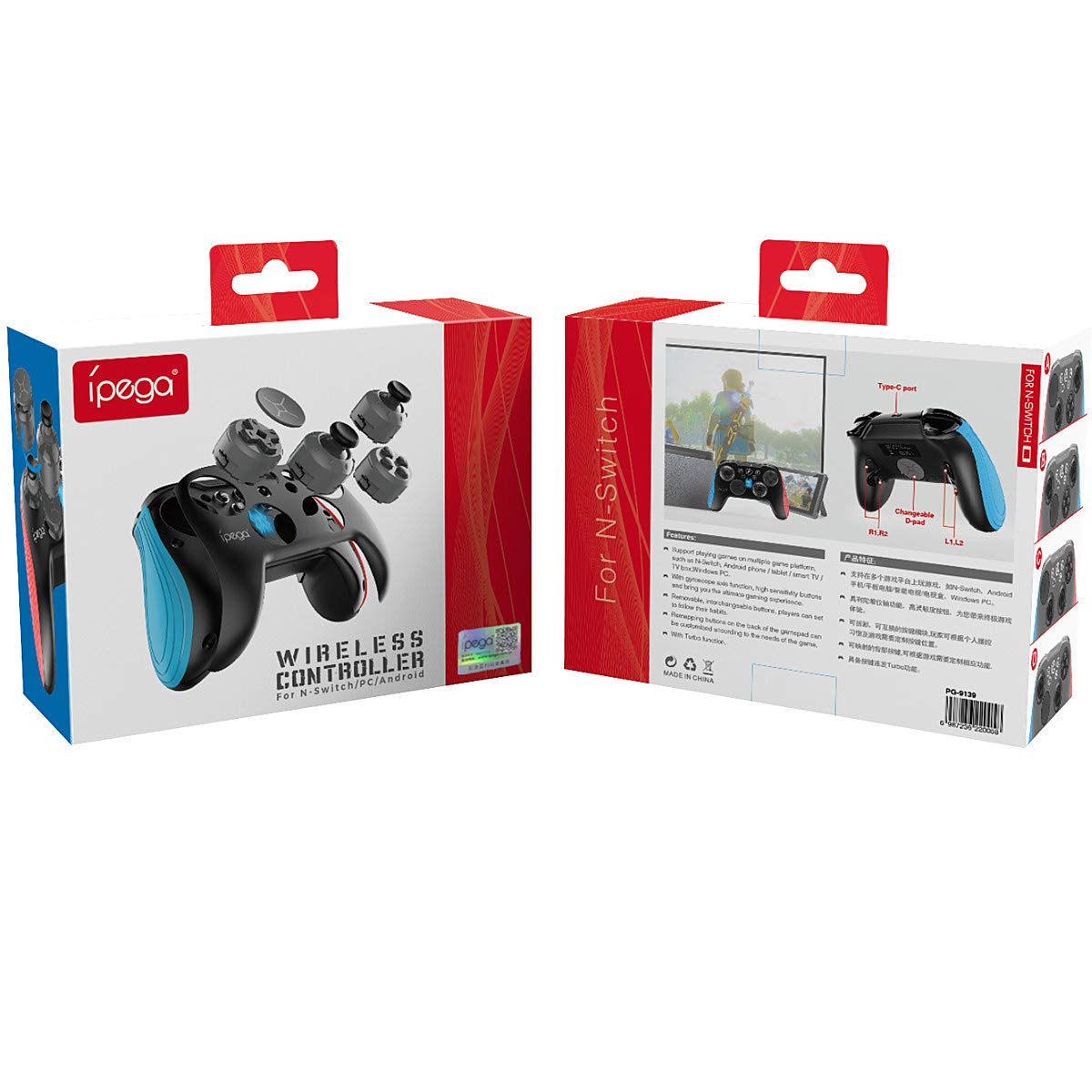 Switch Controller, DoinMaster Wireless Pro Controller for for Switch/Switch Lite with Joystick, Adjustable Turbo Vibration, Ergonomic Non-Slip