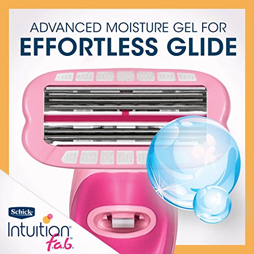 Schick Intuition f.a.b. Razor, Effortless Shaving for Women, 1 Handle and 2 Razor Blade Refills