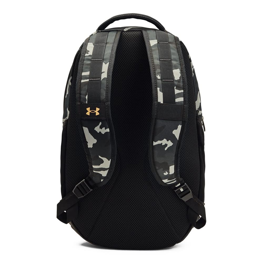 Under Armour Unisex-Adult Hustle 5.0 Backpack , Black (007)/Metallic Gold , One Size Fits All