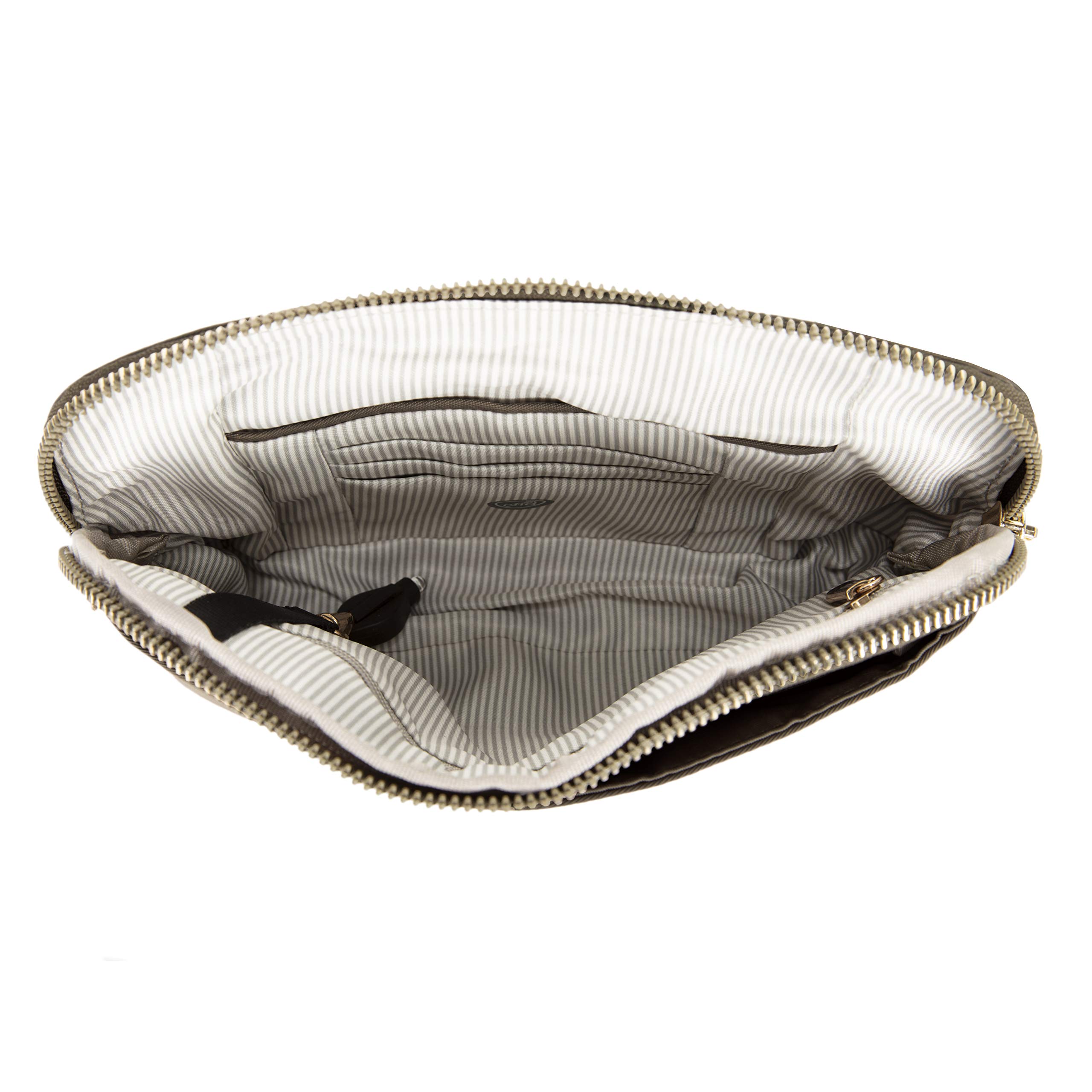 Travelon Women's Anti-Theft Tailored Convertible Crossbody Clutch, Sable, 9 x 5.25 x 2