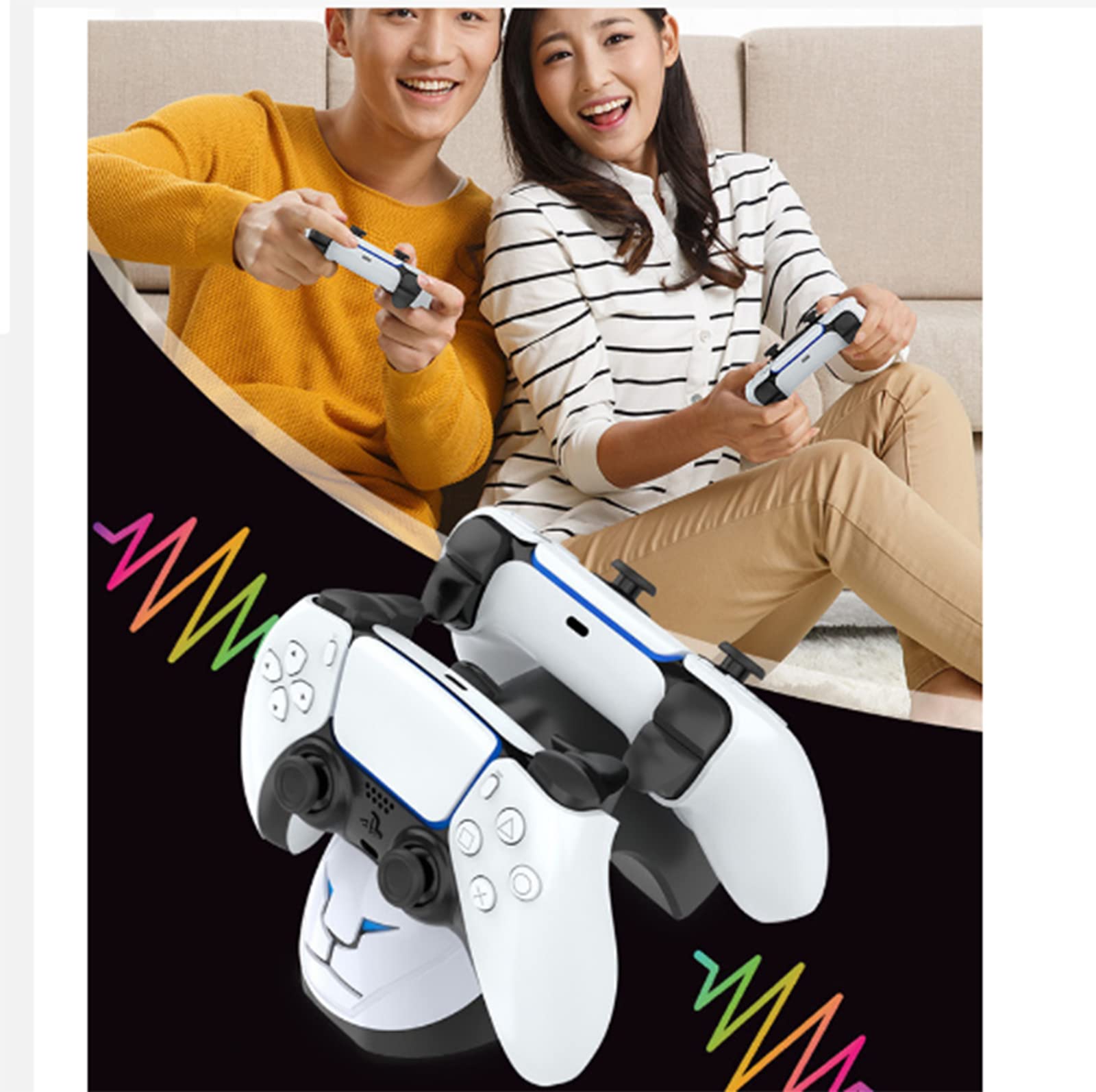 ZOAONWKS AOLION for PS5 Charging Station, Playstation 5 PS5 Controller Charger Station for Sony DualSense Controller, PS5 Remote Control Charger Dock Lion Design