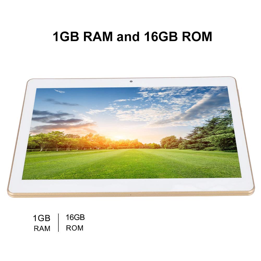 Yoidesu MY-KT6582 10-inch HD Android Tablet 1GB RAM 16GB ROM Support 128GB Expand Dual Camera Quad-Core Processor 3G WiFi Bluetooth GPS (White)