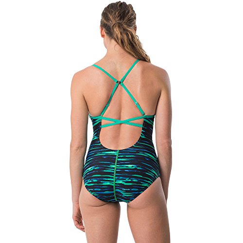 Speedo Women's Swimsuit One Piece Endurance Lite Cross Power Back Printed Adult - Discontinued