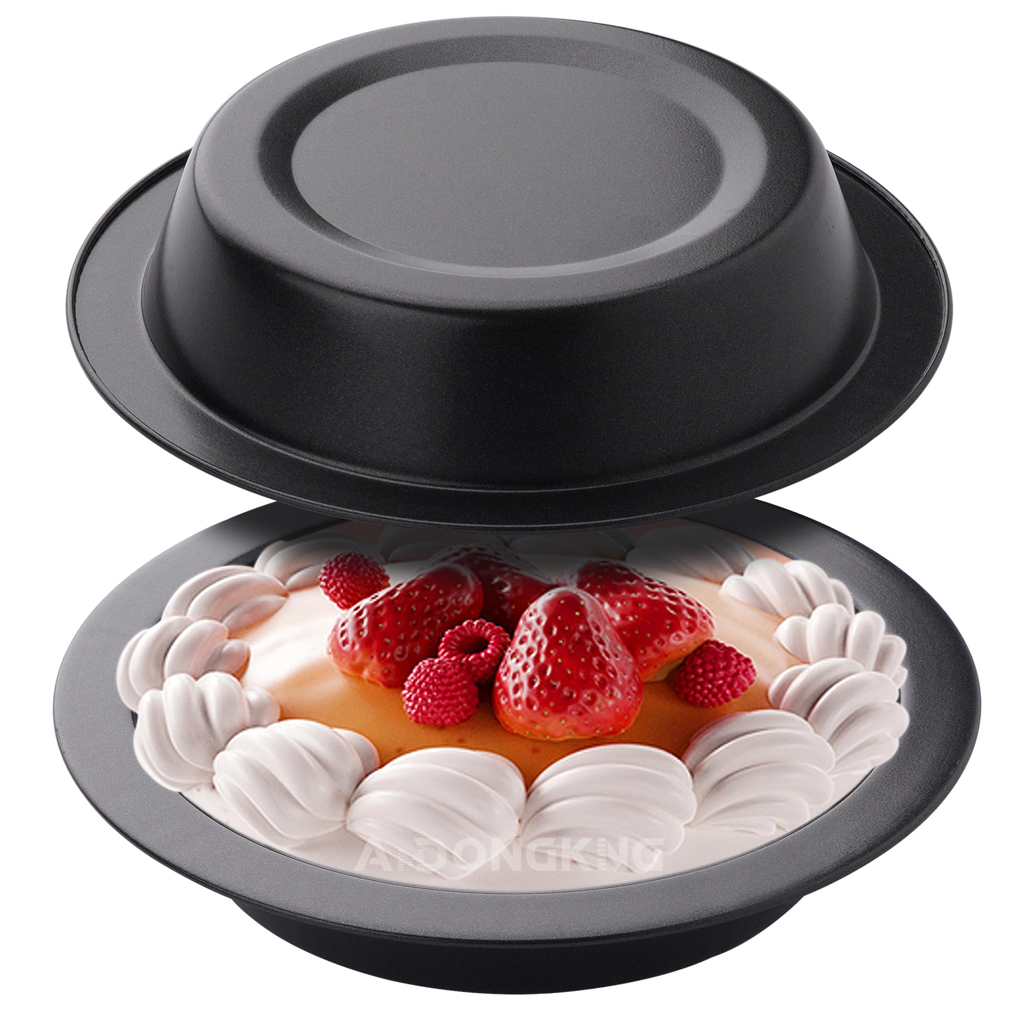 Small Non-Stick Round Cake Loaf Pie Baking Pan, Bakeware Set for Oven and Instant Pot Baking, 2-Pack, 6.9 X 4.7 Inches