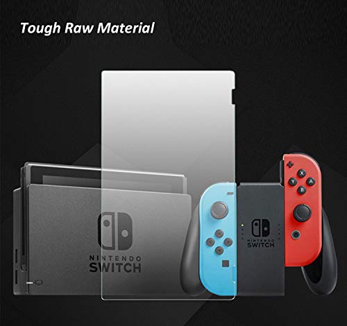 VANJUNN Ultra Slim Tempered Glass for Nintendo Switch(2 Pack), 0.18mm Screen Protector Dockable with Case HD Clear Cover Film for Nintendo Switch with Anti-Scratch Design(fit dockable case)…