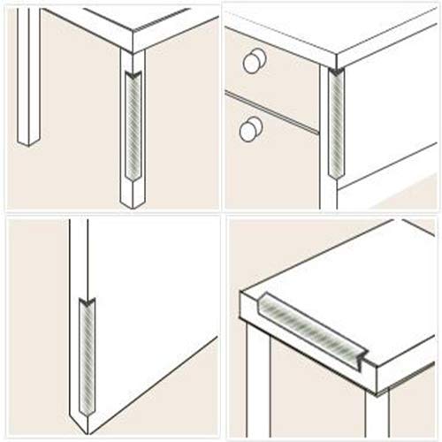 SCXCOPIDO Baby Safety Corner Edge Protector,Child Furniture Corner Protectors Bumper,Baby Proofing Edge Corner Guards Black 16.4ft