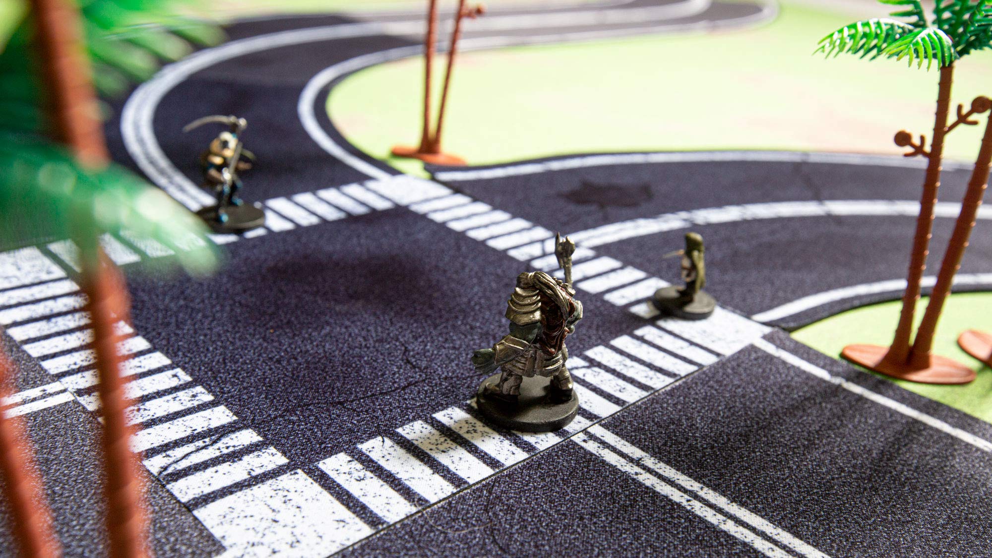 Stratagem Neoprene Tabletop Miniature Scenery|Wargaming Street Terrain for RPG, Modular Strategy Battlemat|13ft of Streets