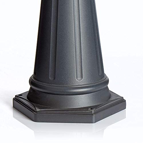 Sterno Home GL42309 Upgraded Version Outdoor Solar LED Street, for Patio, Post Light, Garden, 76” High, 1-Pack, Black, 2nd Gen