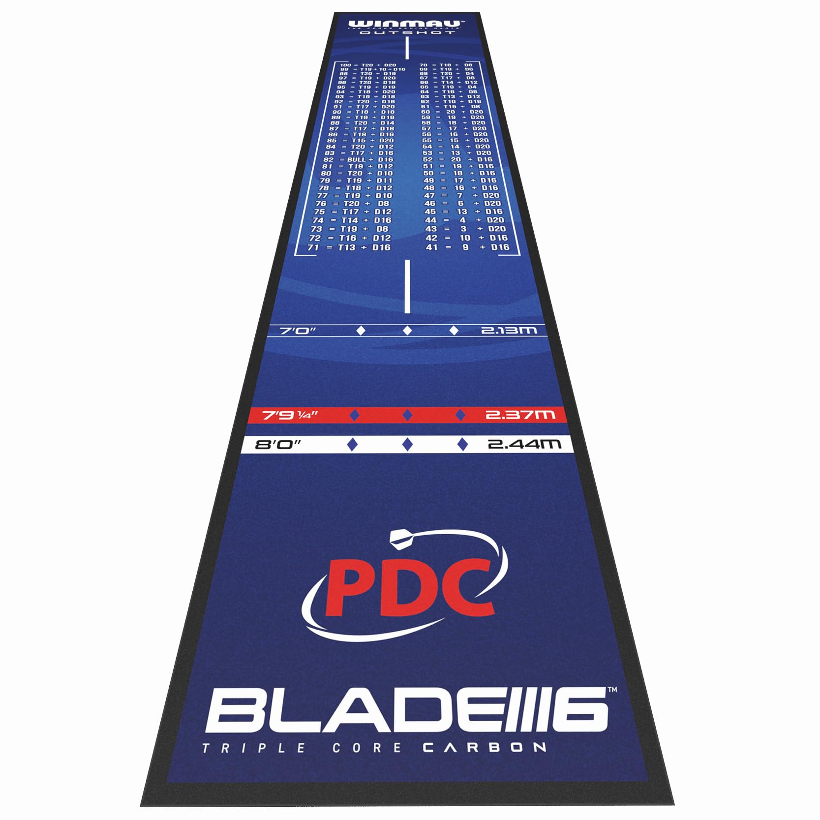 WINMAU Darts Mats - with oche Lines and Protection for Your Floor (Outshot)