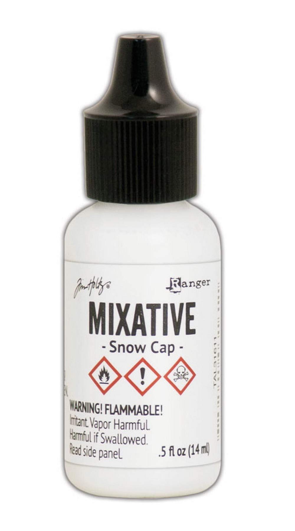 Ranger Ink Tim Holtz Alcohol Ink Metallic Mixatives 0.5 Ounces Snow Cap 3-Pack Bundled with 1 Artsiga Crafts Small Project Bag
