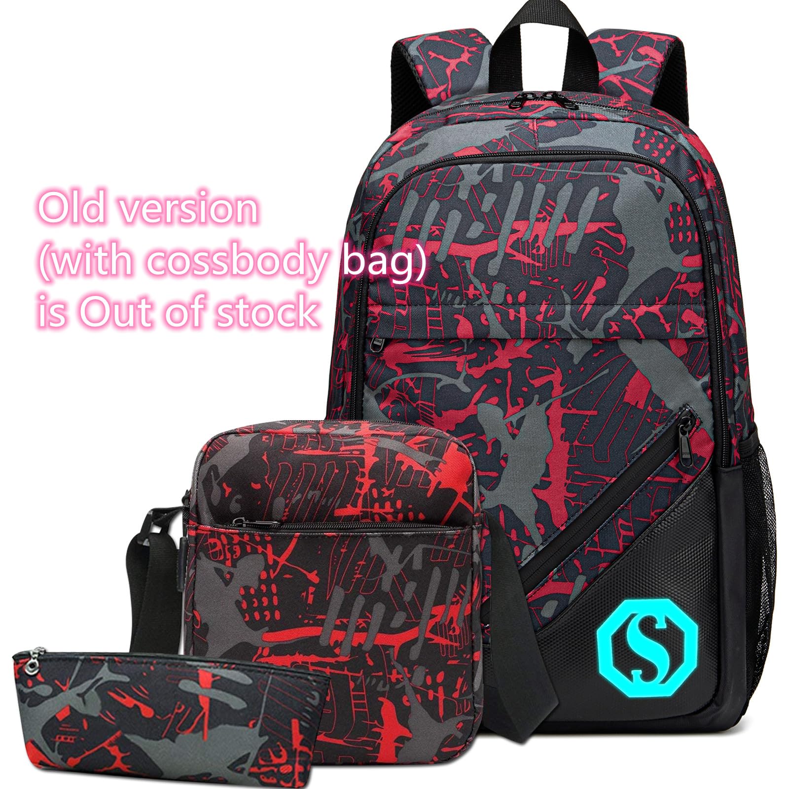 School Backpack for Boys Kids 3Pcs Teens Bookbag Elementary Backpacks Set with Lunch Box and Pencil Case