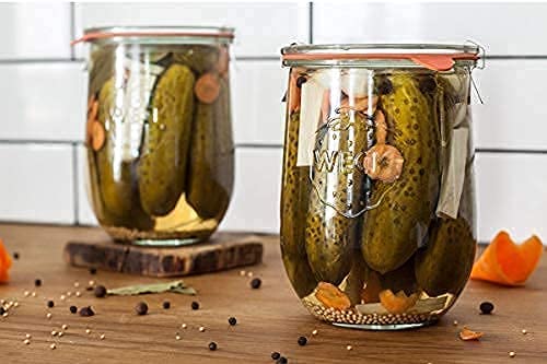 Weck 745 Tulip Jar - 1 Liter, Set of 6 Clear