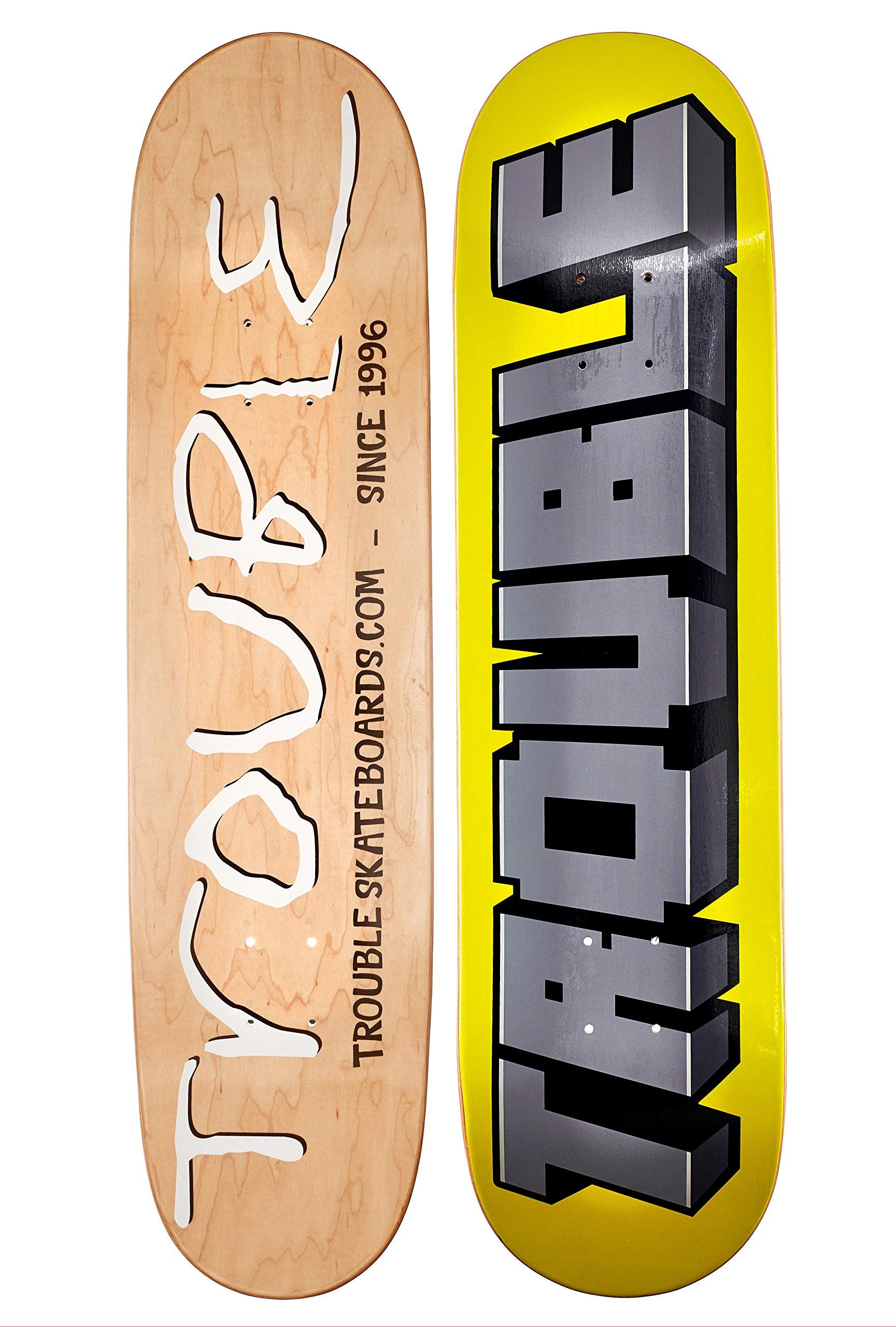 TROUBLE SKATEBOARDS Skateboard Deck 8.0 8.1 8.25 8.50 North American Maple Professional Decks (D30) (8.25)