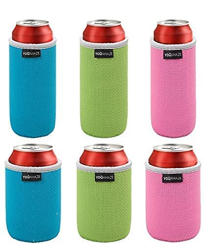 YouAmaze | Premium Can Coolers Sleeves (6 Pack) High Quality Insulated Beer Can for Slim and Regular Cans - Soft Insulated Beer Sleeves for Cans - Beer Sleeves for Cans