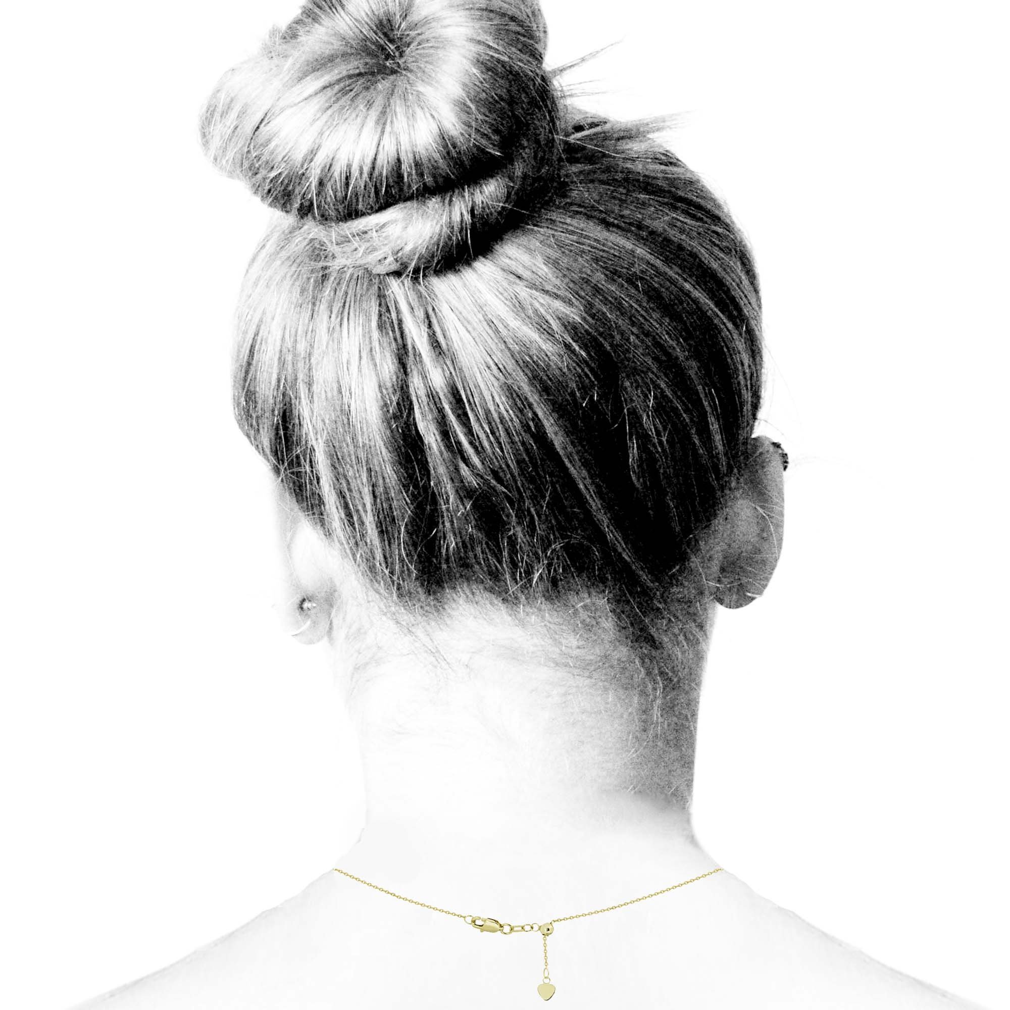 Ritastephens 14k Yellow Gold Mini Dangle Cross with Miraculous Mary Medal Adjustable Choker Necklace