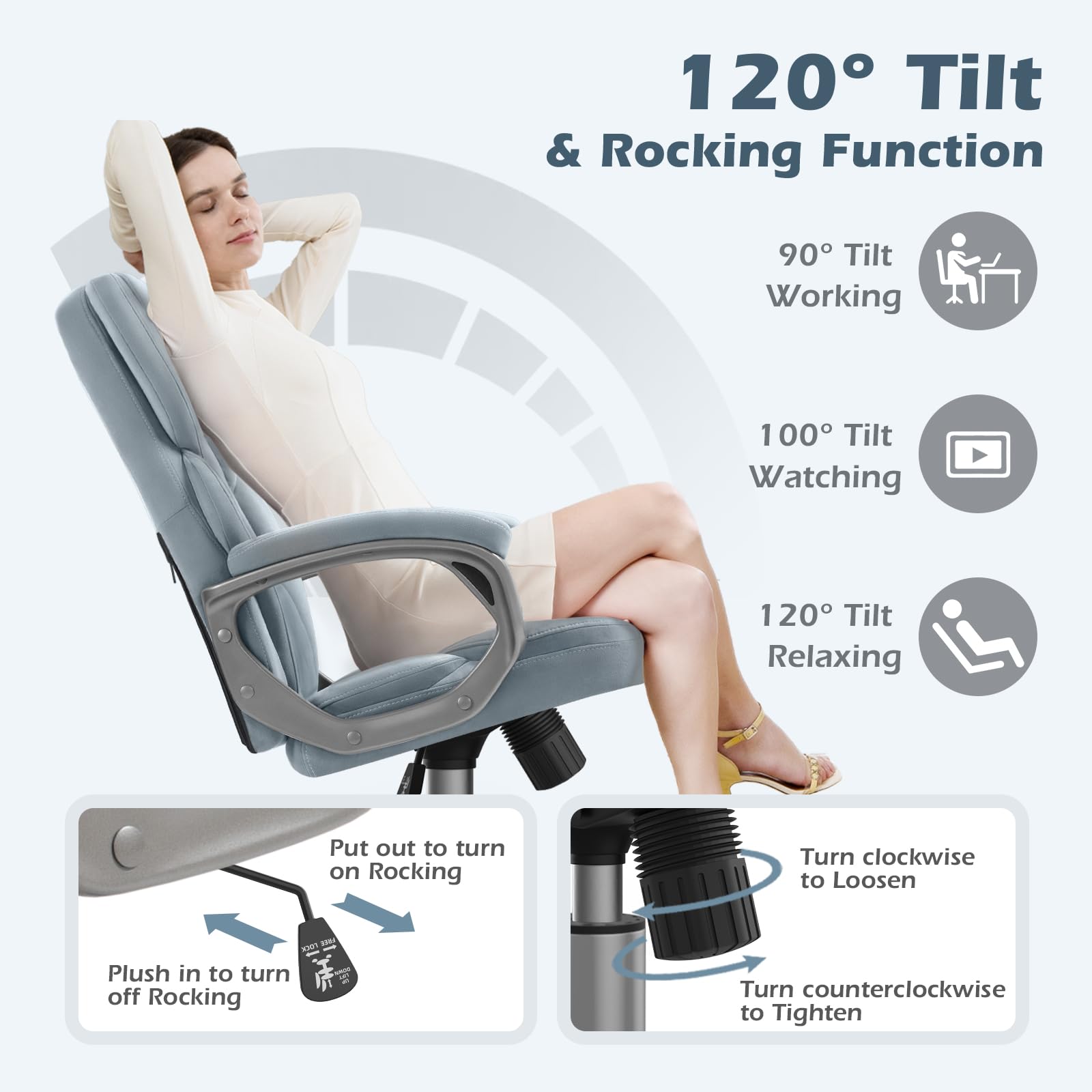 SEATZONE Beige Home Office Desk Chairs with Wheels and Flip-up Armrests,Office Chair Comfortable Ergonomic Velvet Mesh Executive Computer Chairs for Adults and Teens