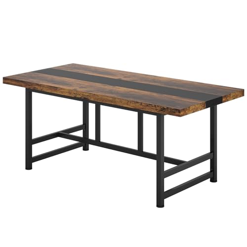 Tribesigns 6FT Conference Table, 71 in Meeting Table, Rectangular Seminar Table, Modern Conferernce Room Table, Large Computer Desk for Office, Boardroom, Meeting Room
