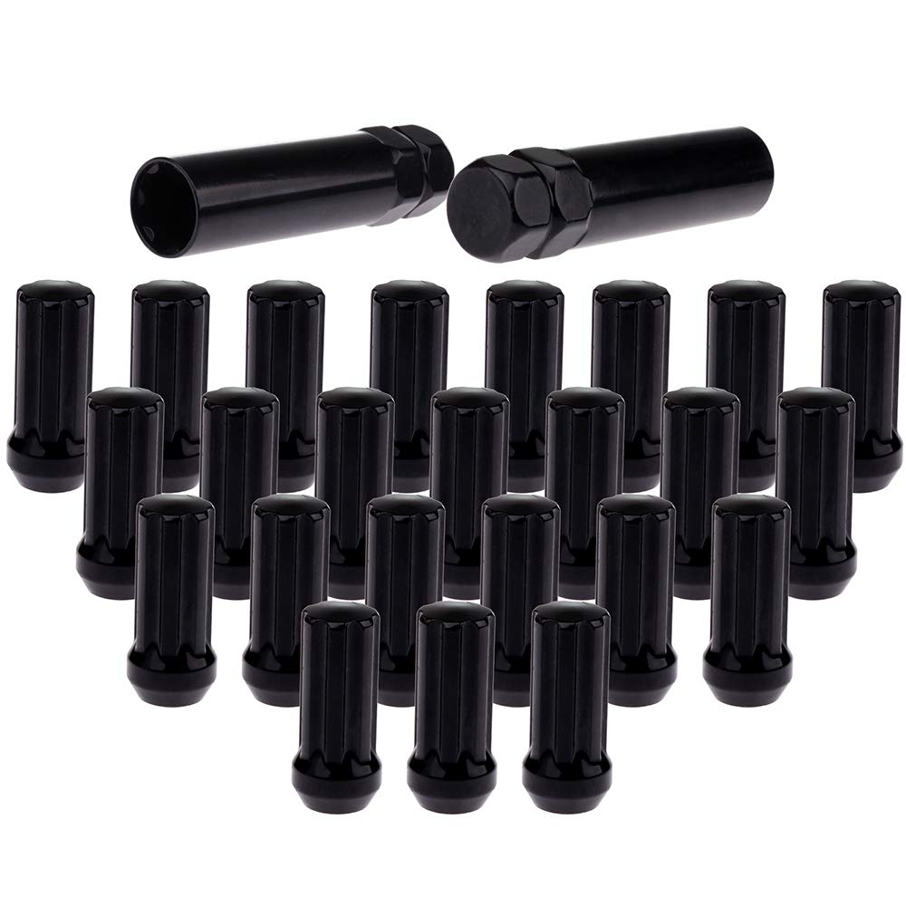 ROADFAR 24pcs Wheel Lug Nuts M14x2.0 Thread-Size Close End Compatible with for Ford Expedition/for Ford for F-150/for Lincoln Mark LT/for Lincoln Navigator 1997-2014 with 2 Keys