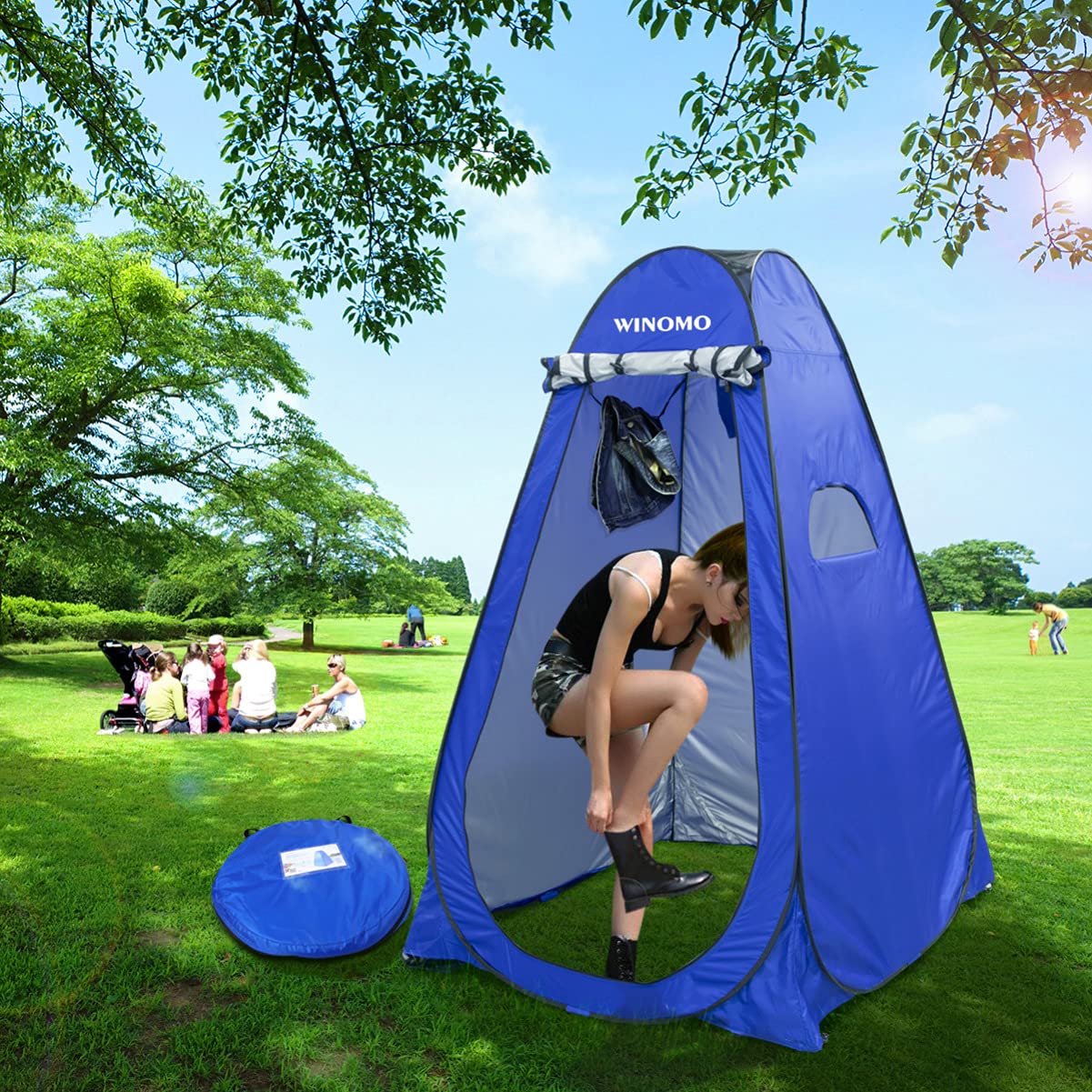 WINOMO Pop Up Shower Tent Portable Changing Room Privacy Shelter with Carry Bag for Camping Hiking Beach Toilet
