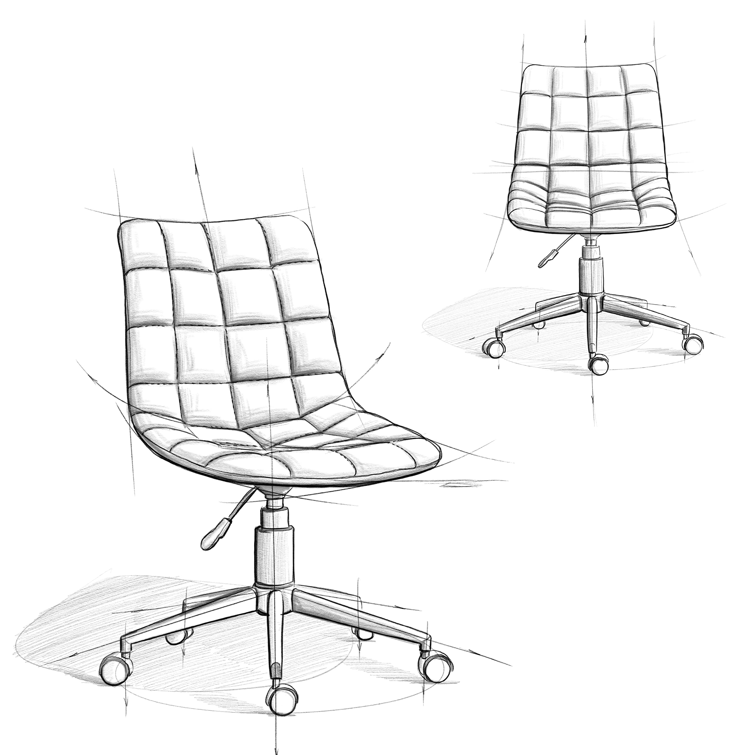 SIMPLIHOME Goodwin Swivel Adjustable Executive Computer Office Chair in Distressed Cognac Faux Leather, for the Office and Study, Contemporary