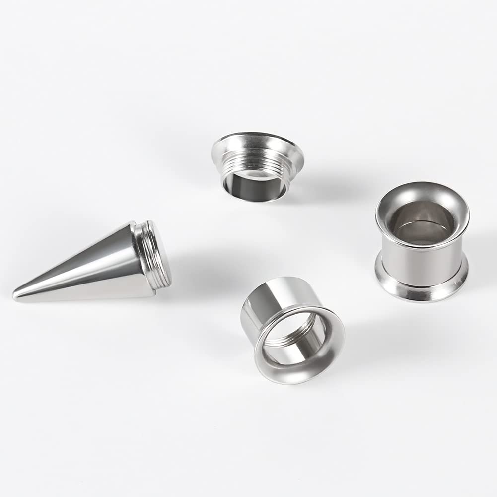 TBOSEN 36PCS Ear Gauge Stretching Kit Stainless Steel Double Flare Alloy Tapers 2 In 1 Plugs Set Eyelet 14G-00G…