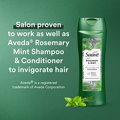 Suave Shampoo To Revitalize Hair Rosemary and Mint Invigorating for Dry Hair,12.6 Fl Oz (Pack of 6)