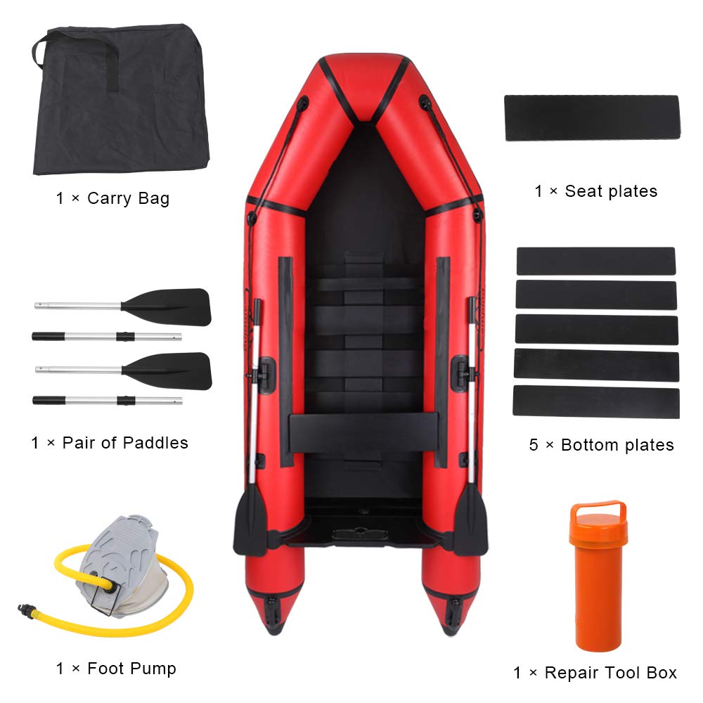 Trlec gt4-ly 7.5ft 180kg Water Adult Assault Boat Red and Black