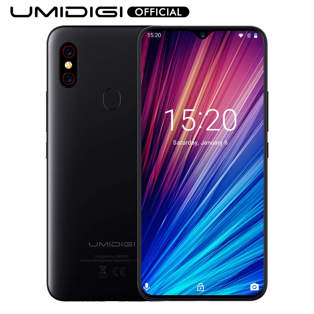 UMIDIGI F1 Play with 6GB+64GB Memory Android 9.0 48MP+8MP+16MP Cameras 5150mAh 6.3" FHD+ Global Version Smartphone Dual 4G LTE Cell Phone Unlocked (Black)